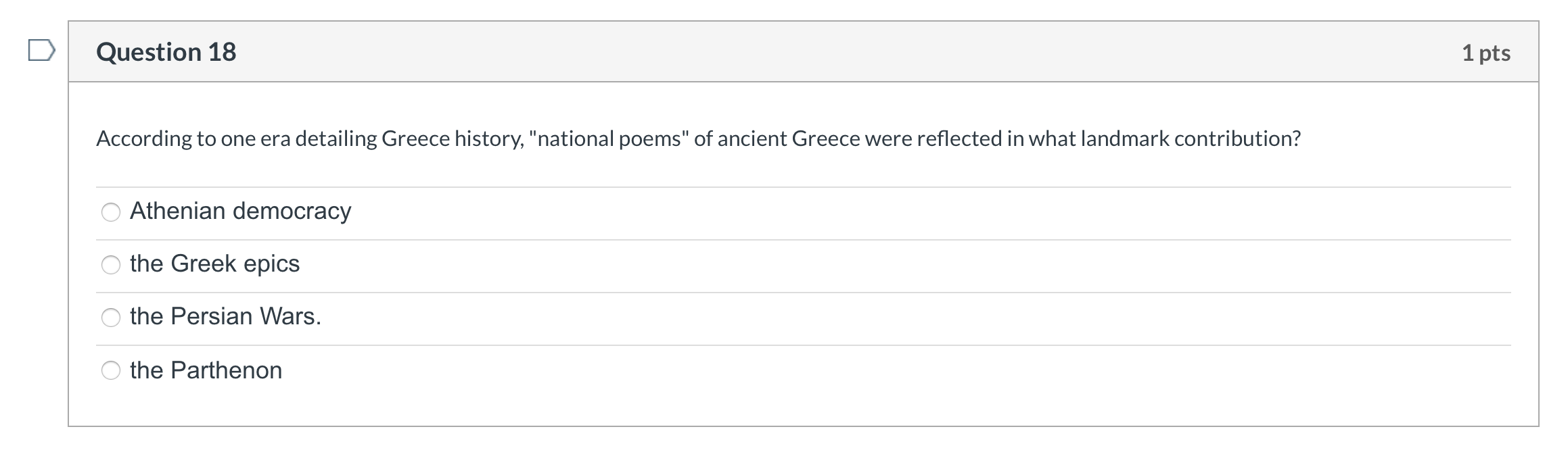 Solved Question 17 1 pts The gods of ancient Greece were O | Chegg.com