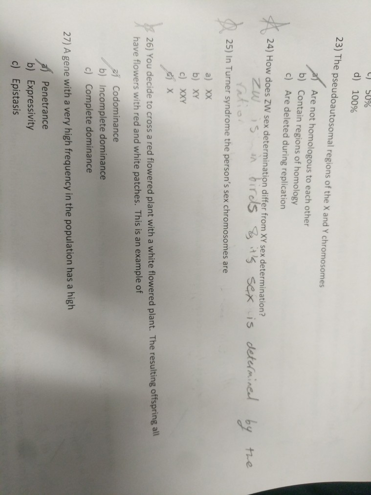 Solved 50 100 C D 23 The Pseudoautosomal Regions Of Th