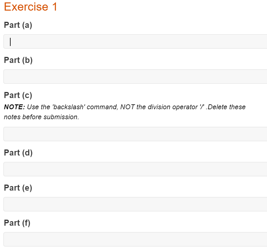 Solved EXERCISE 1 Enter the following matrices and vectors | Chegg.com