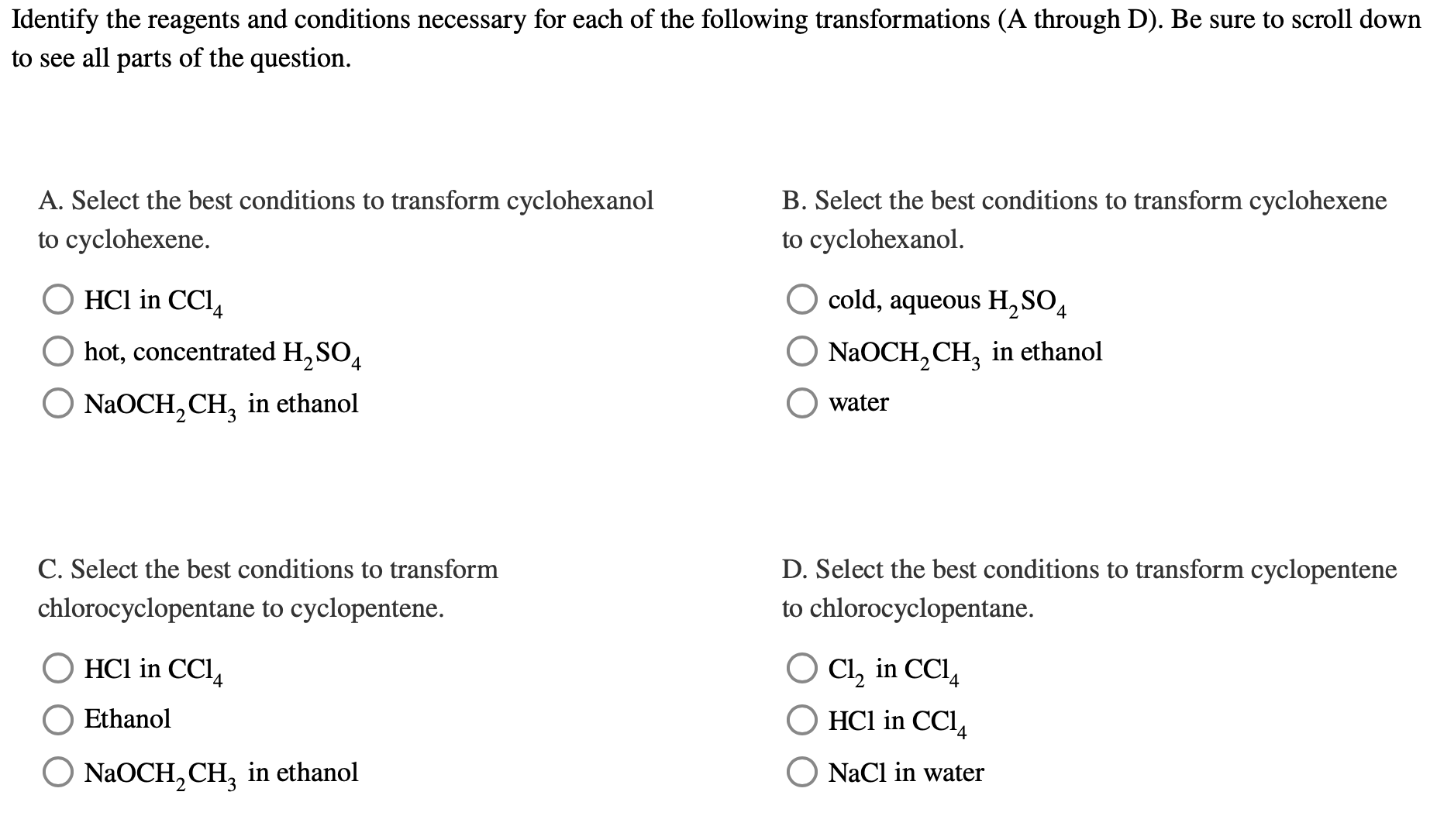 Solved Identify the reagents and conditions necessary for | Chegg.com