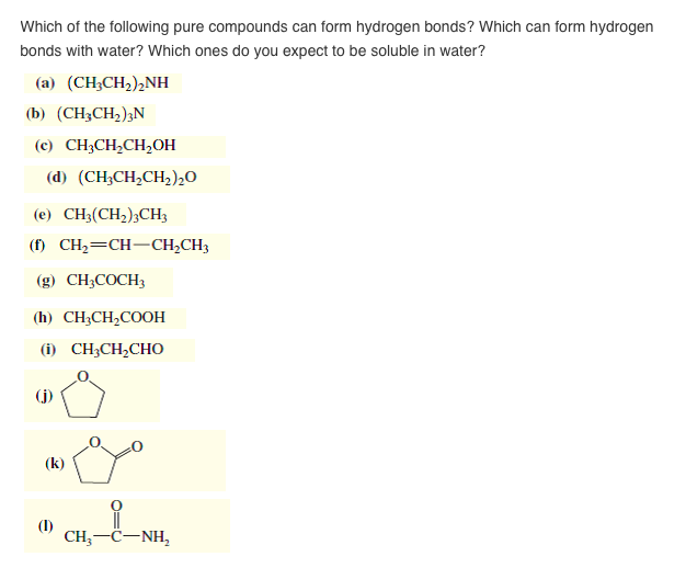 Solved Which of the following pure compounds can form | Chegg.com