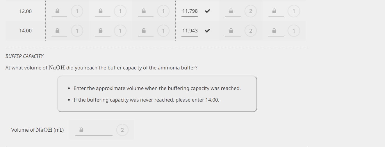 Solved - Enter the approximate volume when the buffering | Chegg.com
