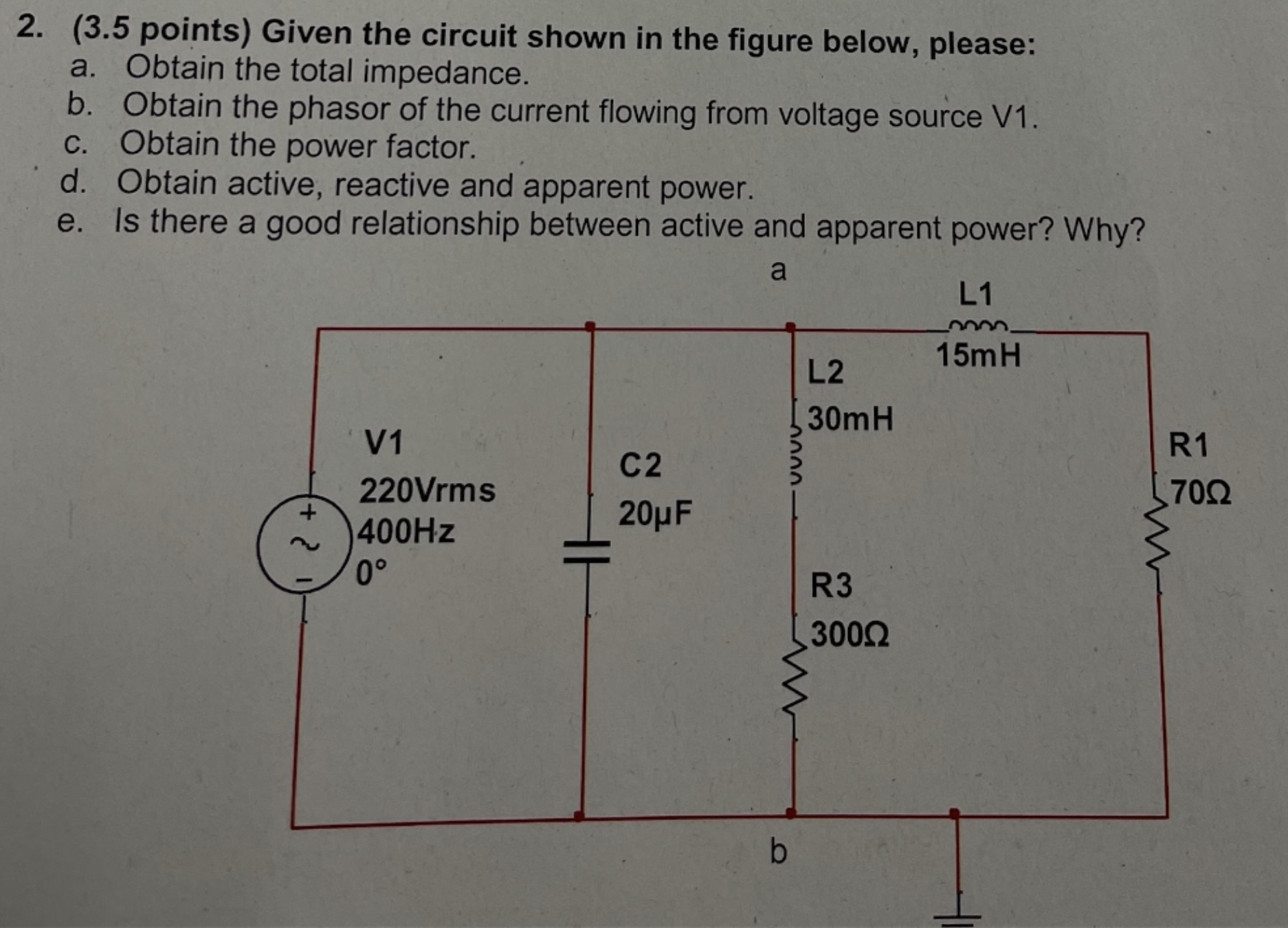 Solved (3.5 ﻿points) ﻿Given the circuit shown in the figure | Chegg.com