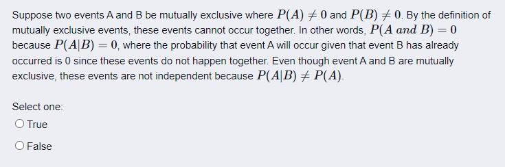 Solved Suppose two events A and B be mutually exclusive | Chegg.com