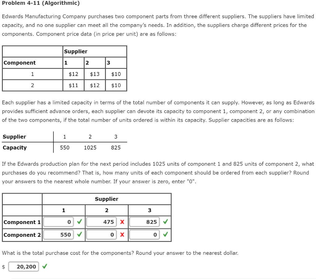 Solved Problem 4-11 (Algorithmic) Edwards Manufacturing | Chegg.com