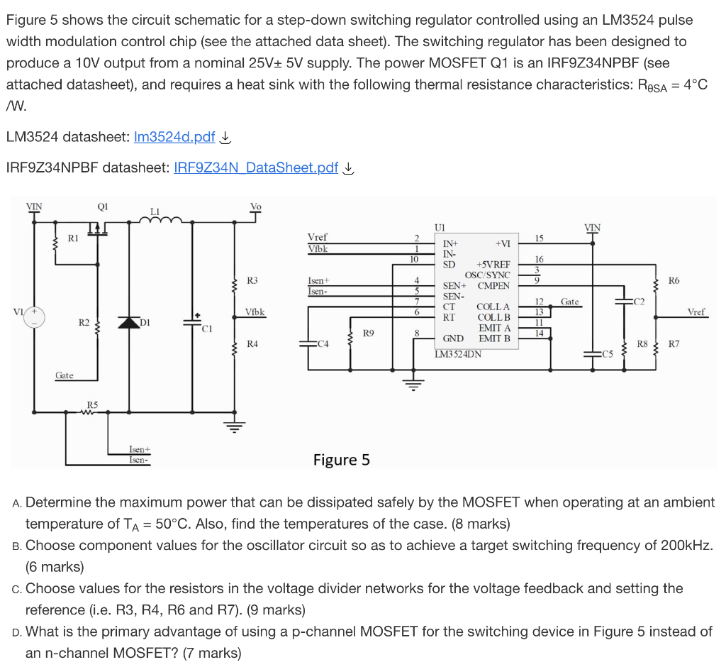 Figure 5 shows the circuit schematic for a step-down | Chegg.com