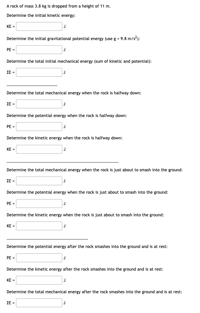 Solved Determine the initial kinetic energy: KE= J Determine | Chegg.com