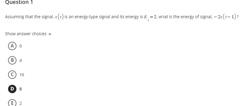 Solved Assuming that the signal, x(t) is an energy-type | Chegg.com