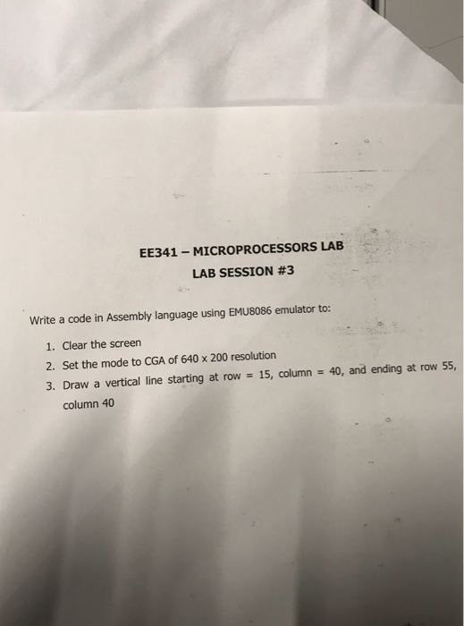 Solved EE341-MICROPROCESSORS LAB LAB SESSION #3 Write a code | Chegg.com