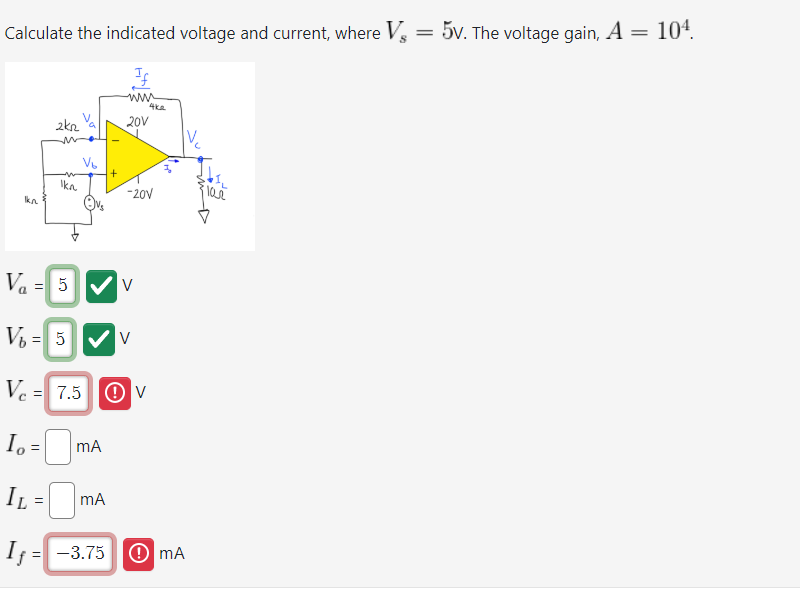 Solved i keep getting Vc wrong. please help Calculate the | Chegg.com