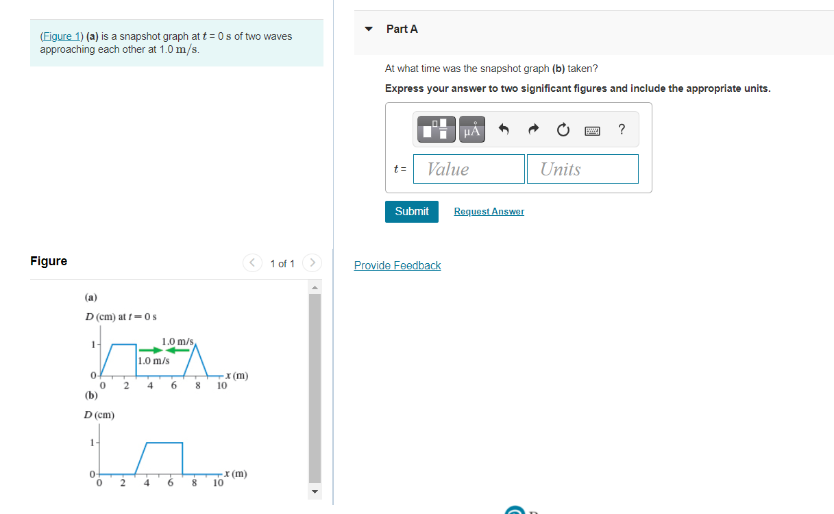 Solved Part A (Figure 1) (a) is a snapshot graph at t = 0 s | Chegg.com