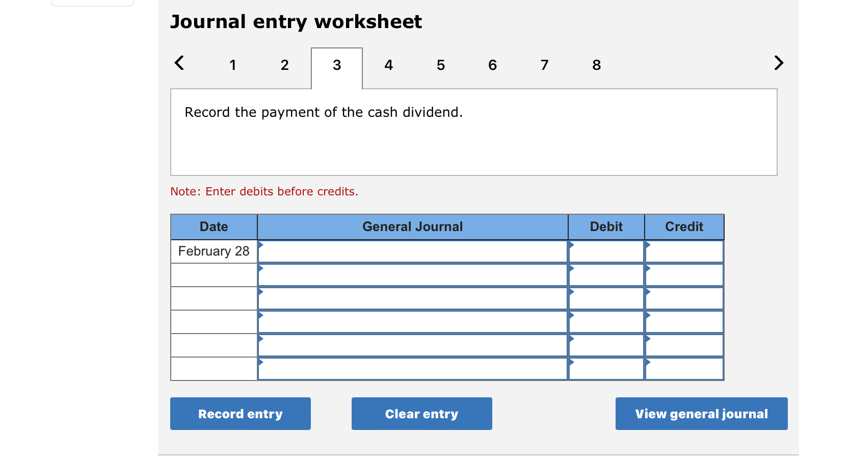 Solved Journal entry worksheet 8 Record the reissue of 3,000 | Chegg.com
