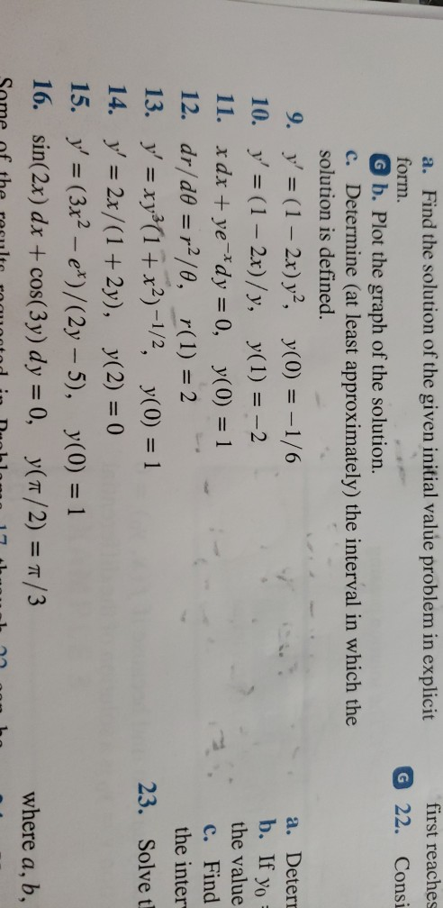 Solved find the solution of the given initial value problem | Chegg.com