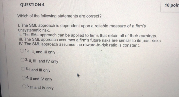 Solved 10 poin QUESTION 4 Which of the following statements | Chegg.com