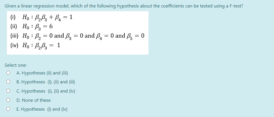 Solved Given a linear regression model, which of the | Chegg.com