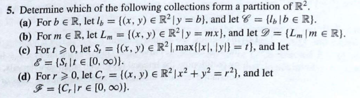 Solved 5. Determine which of the following collections form | Chegg.com
