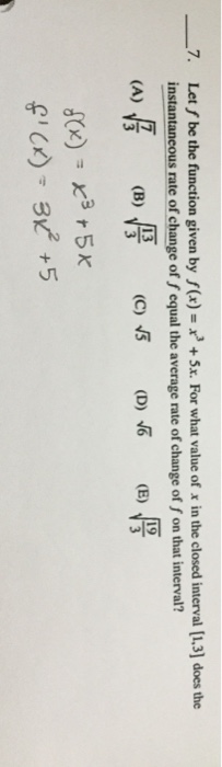 Solved Let f be the function given by f(x) = x3 + 5x. For | Chegg.com