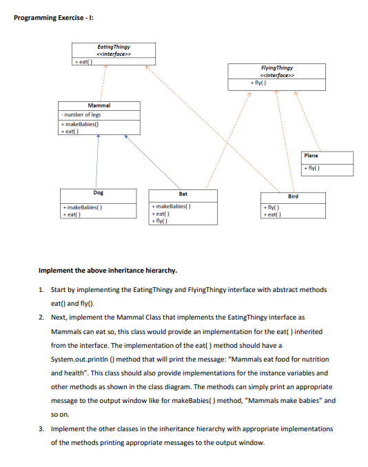 Solved Programming Exercise - I: Implement the above | Chegg.com Solved Programming Exercise - I: Implement the above | Chegg.com