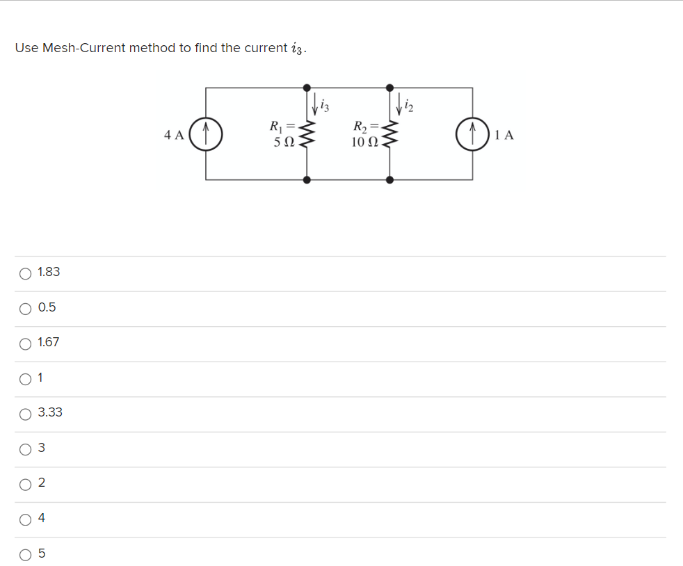 Solved Use Mesh-Current method to find the current i3. 1.83 | Chegg.com