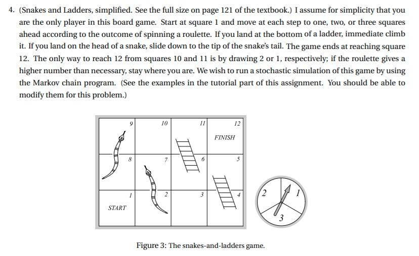 Solved 4. (Snakes and Ladders, simplified. See the full size | Chegg.com