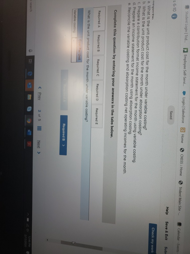Solved rs 6-10 Saved Help Save & Exit Subm Check my work | Chegg.com