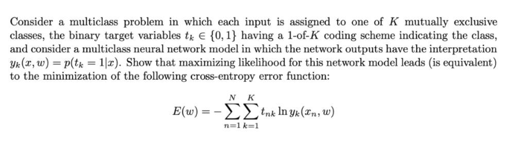 Consider A Multiclass Problem In Which Each Input Is 