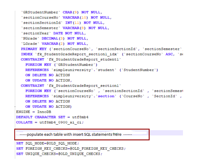 Solved Populate each table of the university schema as shown | Chegg.com