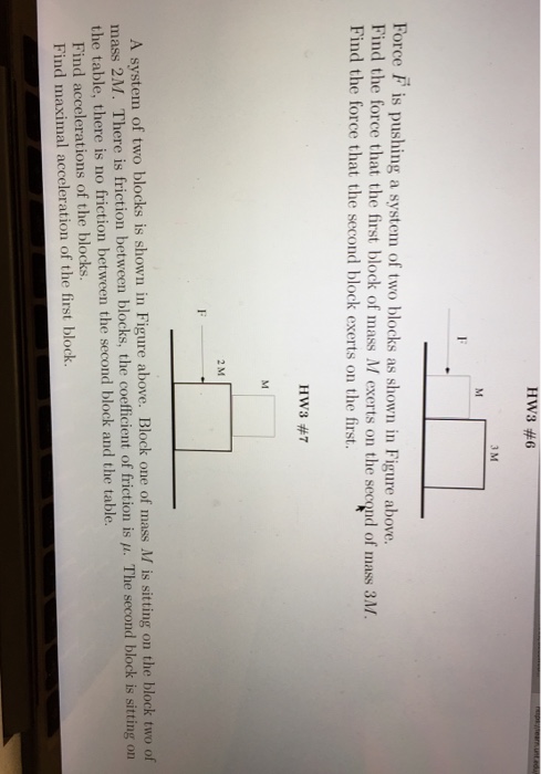 Solved Force P is pushing a system of two blocks as shown in | Chegg.com