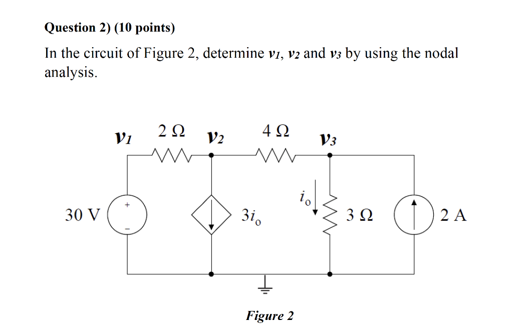Solved In the circuit of Figure 2, determine v1, v2 and v3 | Chegg.com