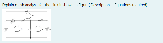 Solved Explain mesh analysis for the circuit shown in | Chegg.com