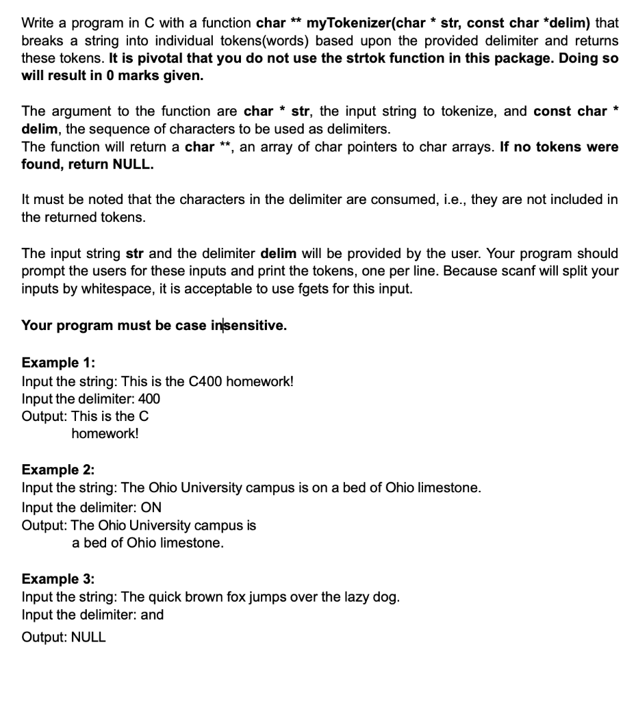 Write a program in C with a function char ∗∗ | Chegg.com