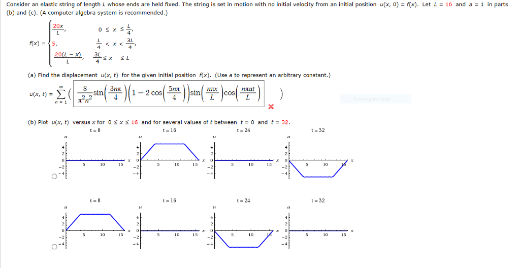 Solved Consider an elastic string of length L whose ends are | Chegg.com