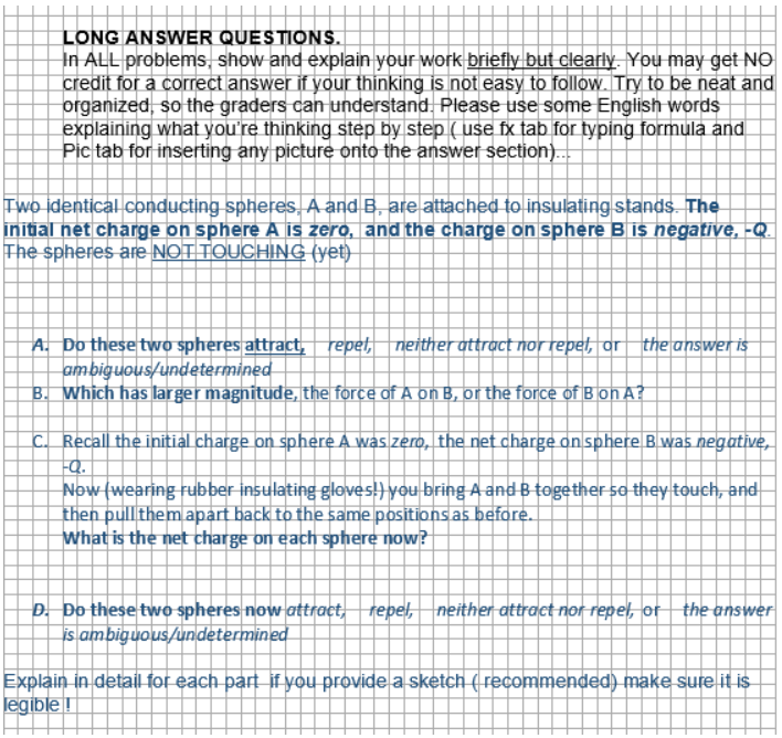 Solved LONG ANSWER QUESTIONS. In ALL problems, show and | Chegg.com
