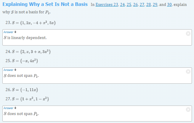 Solved Explaining Why a Set Is Not a Basis In Exercises 23, | Chegg.com