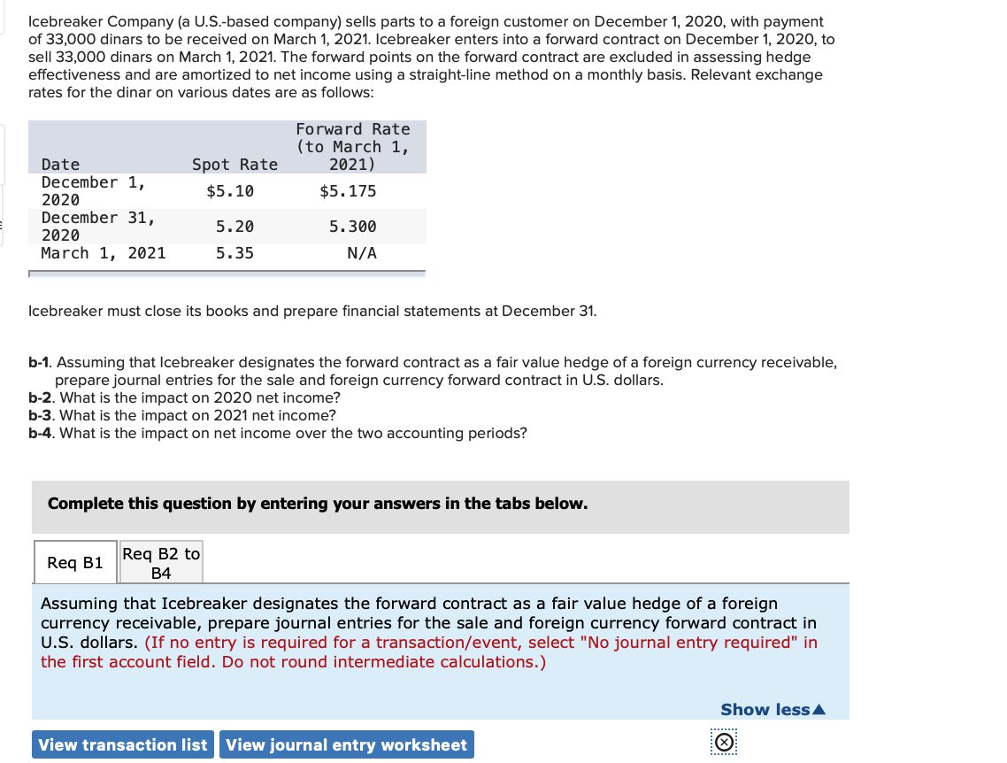 Solved Icebreaker Company (a U.S.-based company) sells parts | Chegg.com