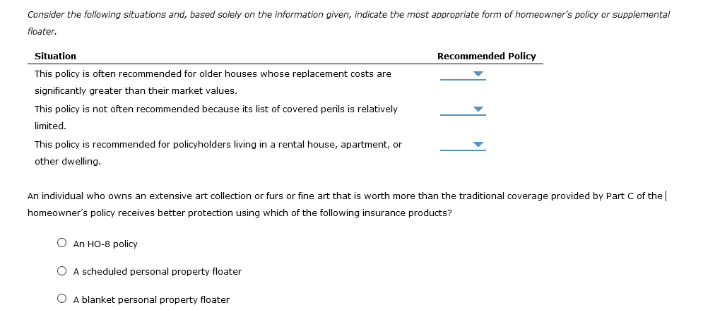 3. The form and format of the homeowner's insurance | Chegg.com