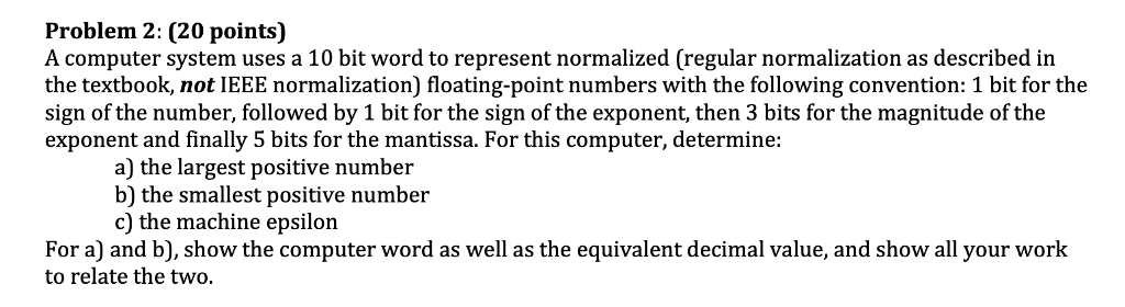 Solved Problem 2: (20 points) A computer system uses a 10 | Chegg.com