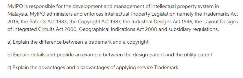 Solved MyIPO is responsible for the development and | Chegg.com