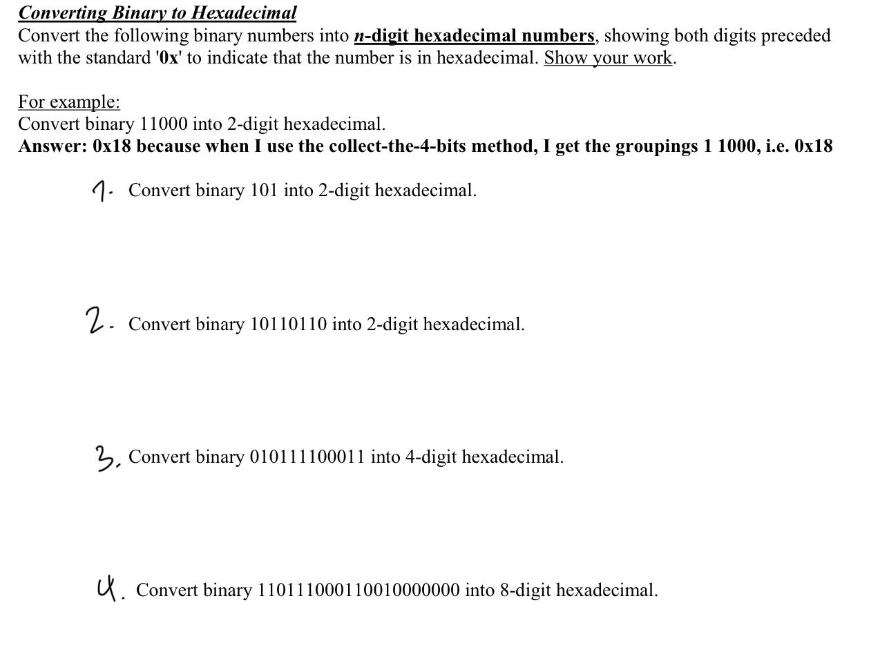 Solved Nverting Binary To Hexadecimal Nvert The Following 