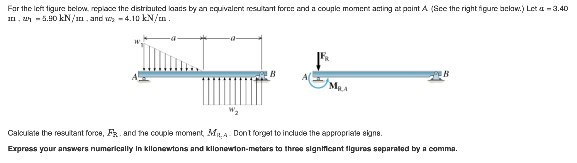 Solved For the left figure below, replace the distributed | Chegg.com