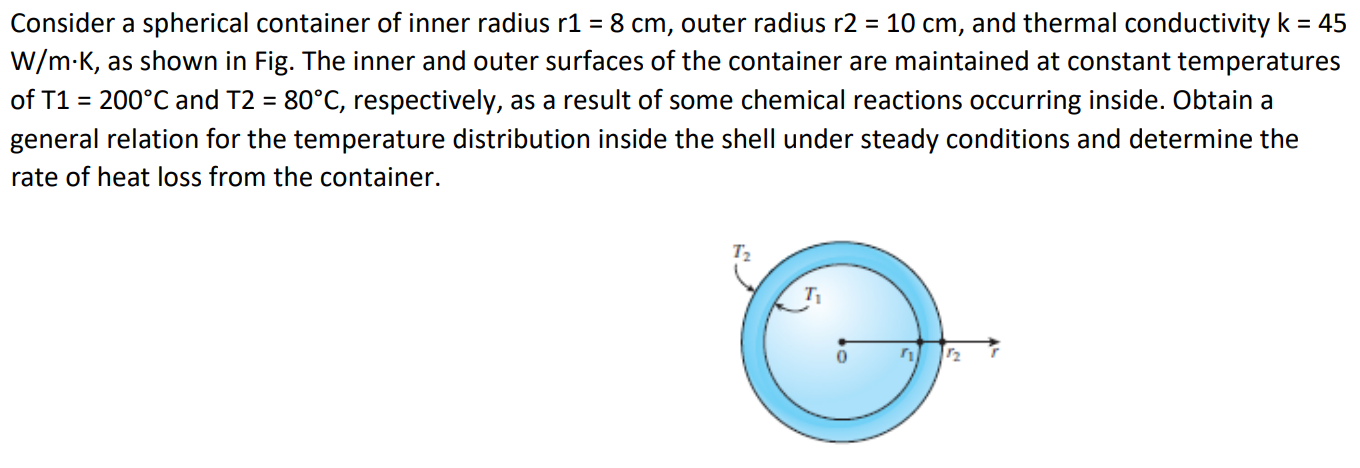Solved Consider a spherical container of inner radius r1=8 | Chegg.com