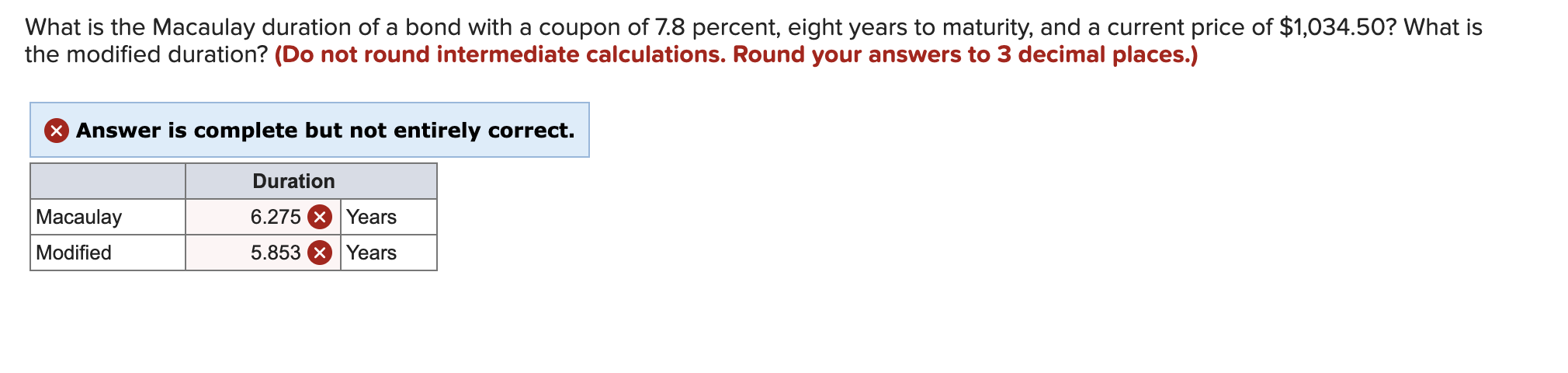 Solved What is the Macaulay duration of a bond with a coupon | Chegg.com