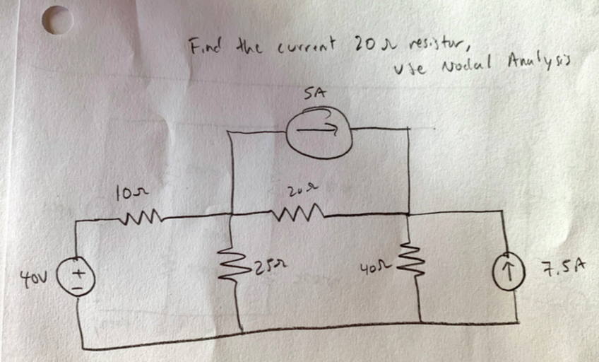 Solved Find the current or resistor, use Nodal Analysis SA | Chegg.com