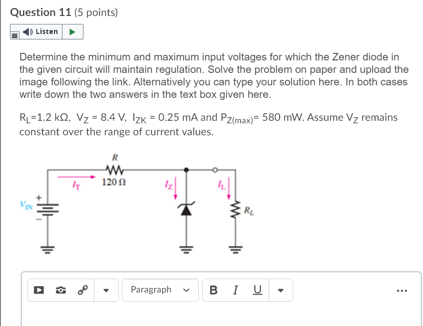 Solved Question 11 (5 points) Listen → Determine the minimum | Chegg.com
