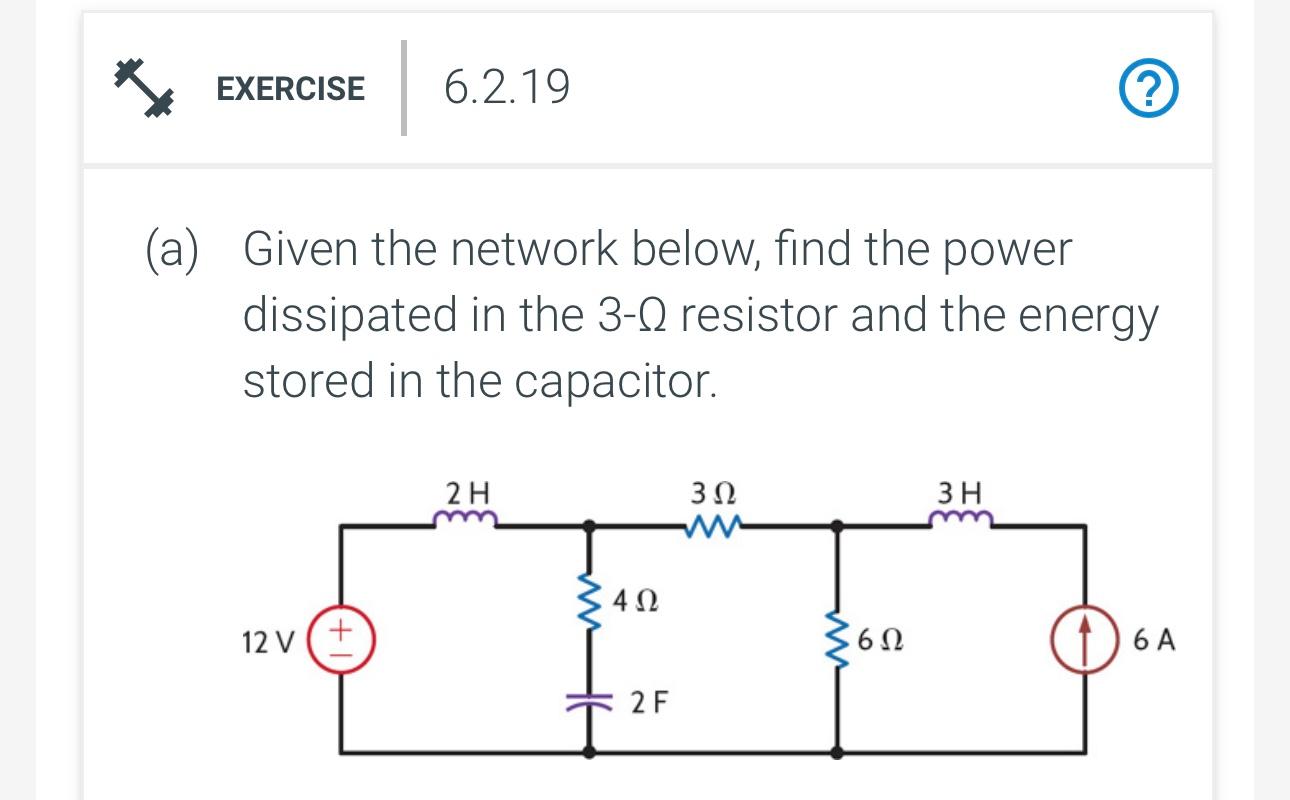 Solved Given the network below, find the power dissipated in | Chegg.com