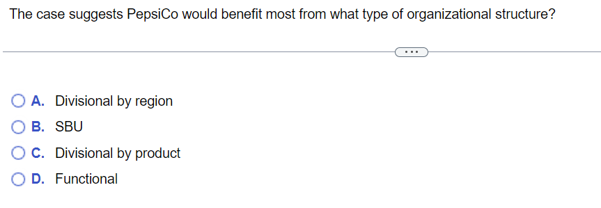 Solved The case suggests PepsiCo would benefit most from | Chegg.com