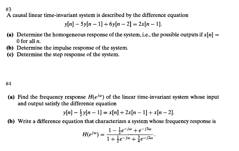 Solved #3 A causal linear time-invariant system is described | Chegg.com