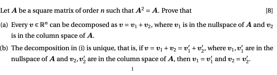Solved Let A be a square matrix of order n such that A2 = A. | Chegg.com