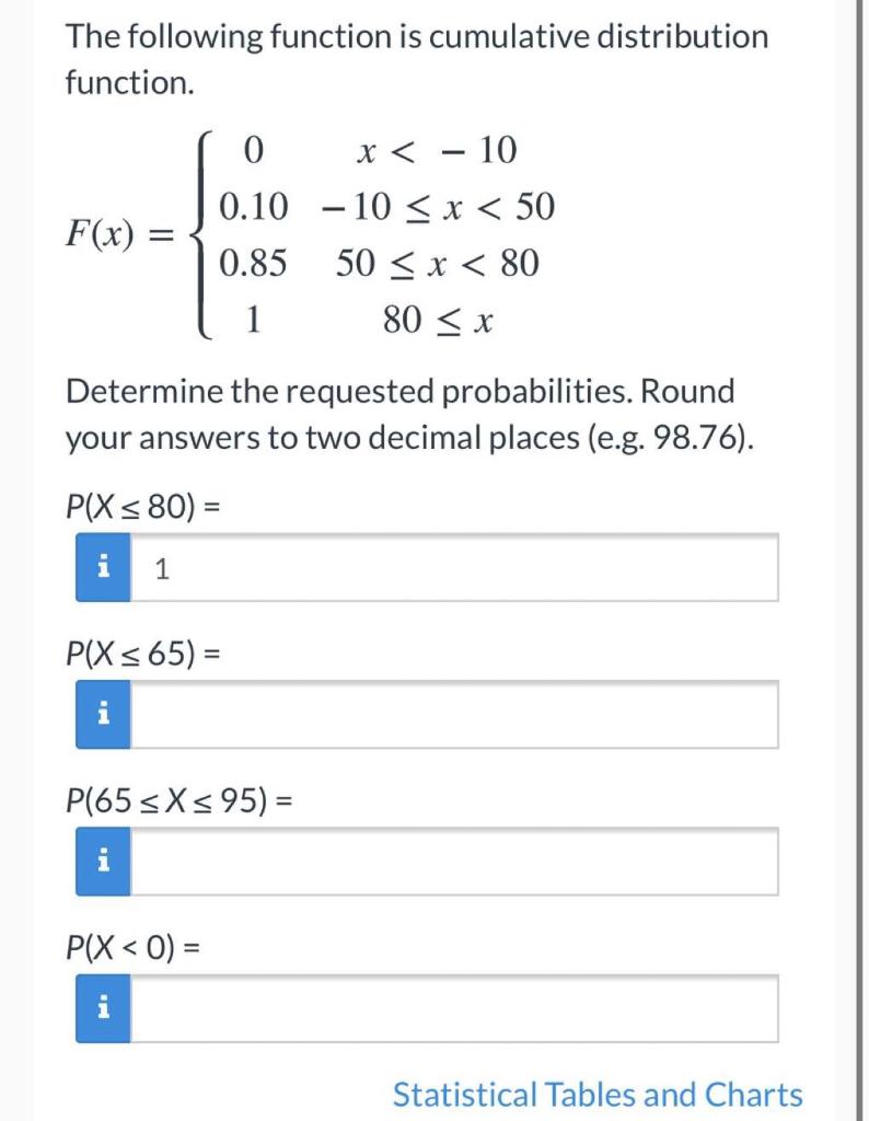 Solved The following function is cumulative distribution | Chegg.com