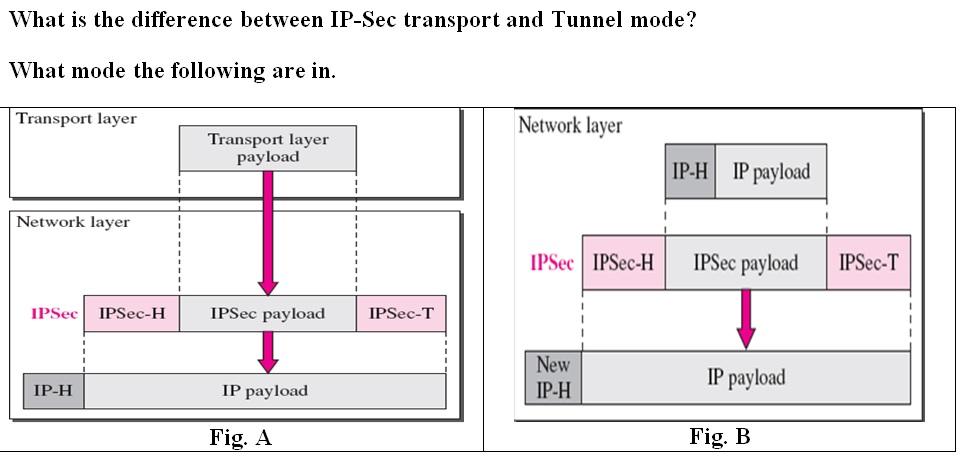 Solved What is the difference between IP-Sec transport and | Chegg.com